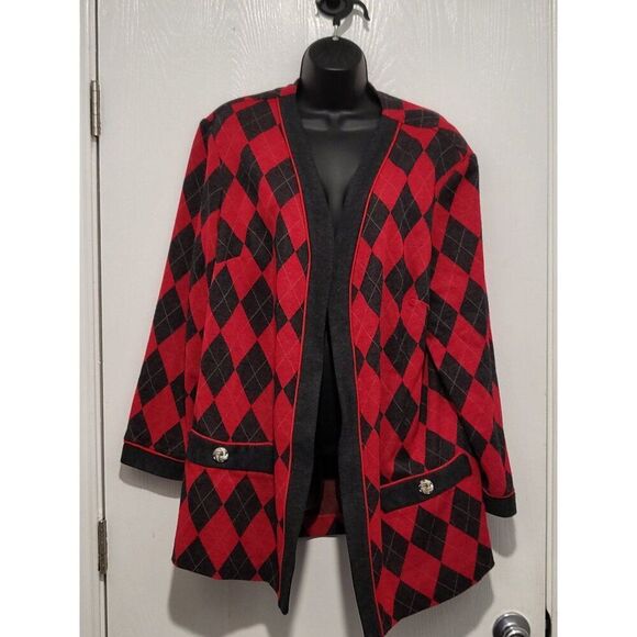 A.S. Elliott | Sweaters | Vintageas Elliott Cardigan Women Sz 2w Argyle ...